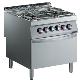 Zanussi 392195 Modular Cooking Range Line EVO900 4-Burner Gas Range on ...